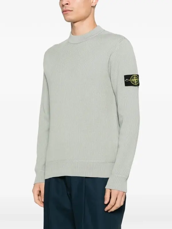 Stone Island Ribbed Soft Organic Cotton Crewneck Pullover - Multicolor