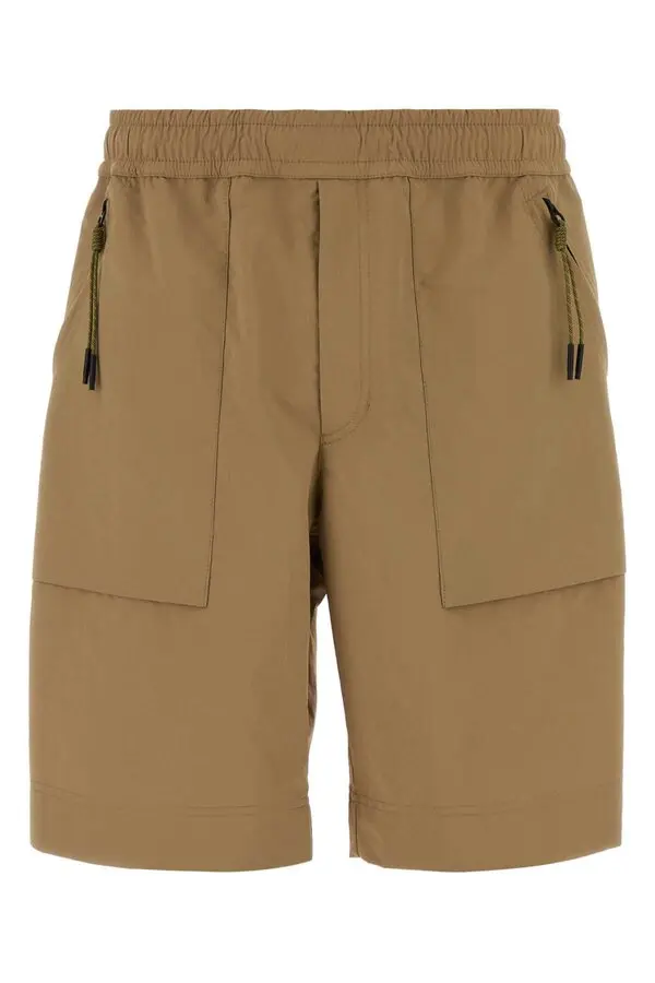 Moncler Beige Polyester Bermuda Shorts - Brown
