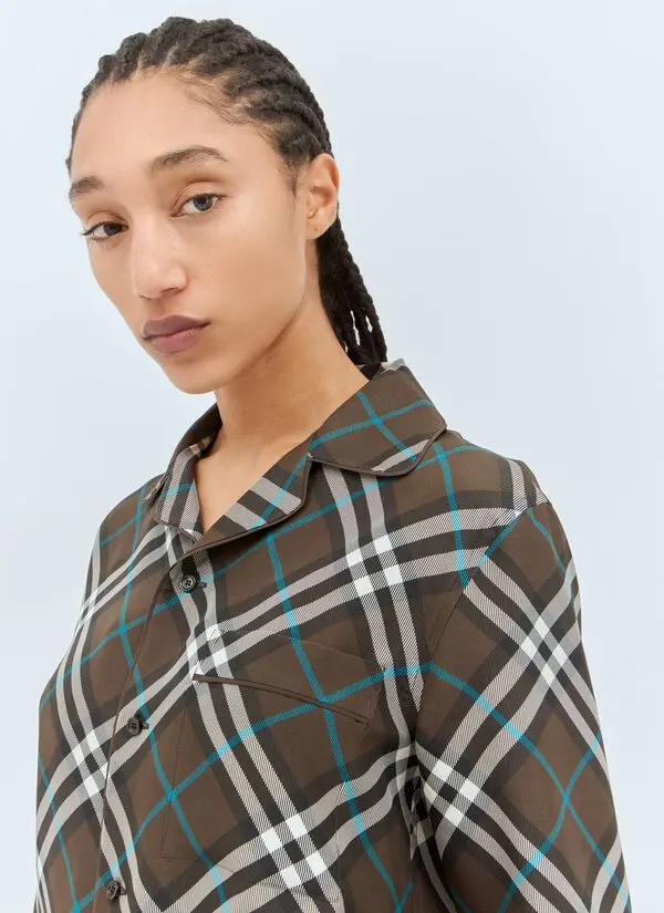 Burberry Silk Poplin Check Pyjama Shirt