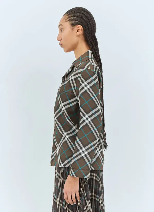 Burberry Silk Poplin Check Pyjama Shirt