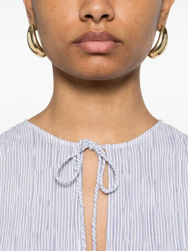 Loewe Cotton Blend Midi Dress With Drawstring Neck
