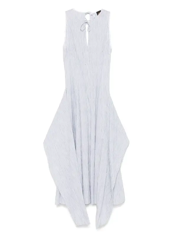 Loewe Cotton Blend Midi Dress With Drawstring Neck - Multicolor
