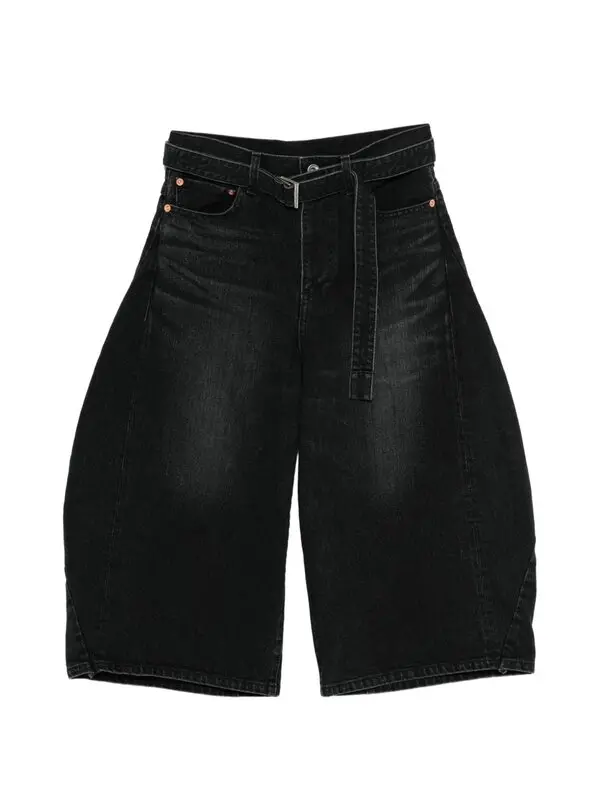 Sacai Belted Denim Bermuda Shorts