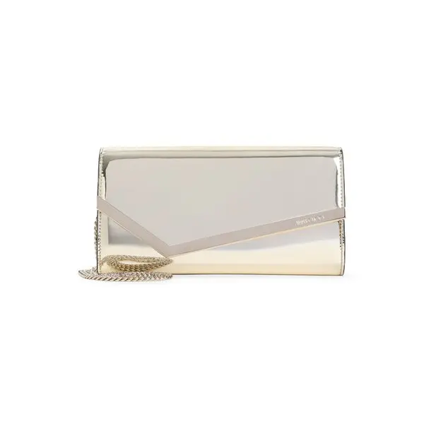 JIMMY CHOO Gold Mirror Leather Emmie.mif Bag