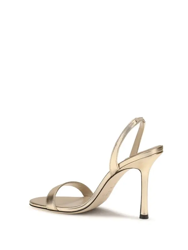 JIMMY CHOO Jenn Leather Stiletto Sandals - Gold