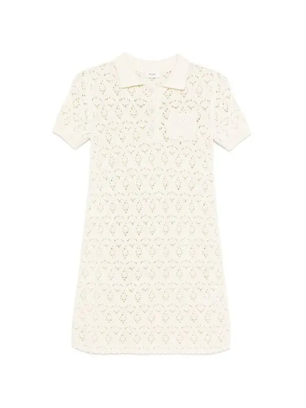 Celine Pointelle Cotton Polo Dress