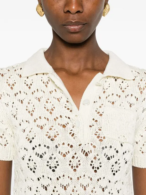 Celine Pointelle Cotton Polo Dress