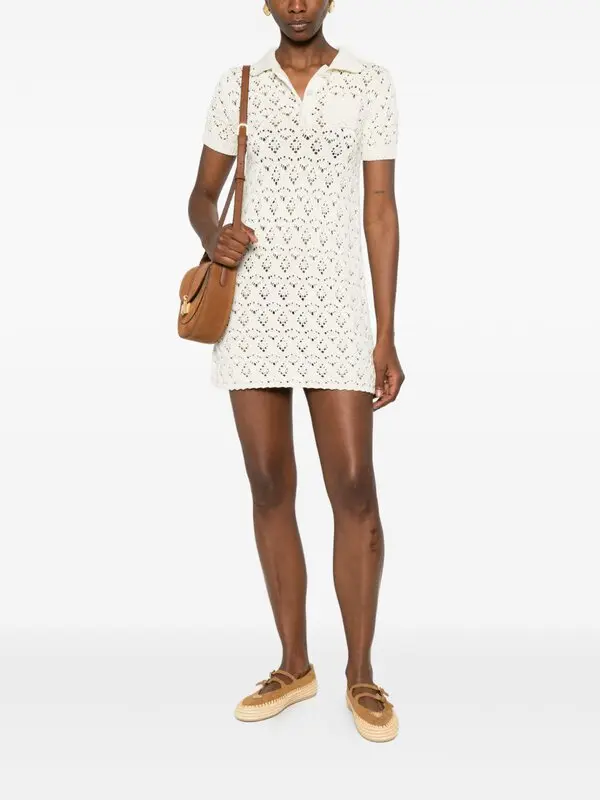 Celine Pointelle Cotton Polo Dress