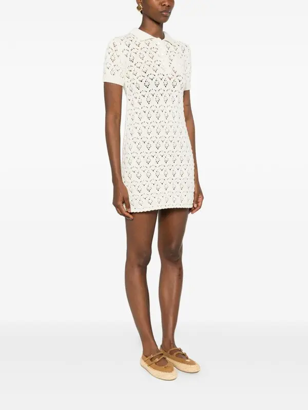 Celine Pointelle Cotton Polo Dress