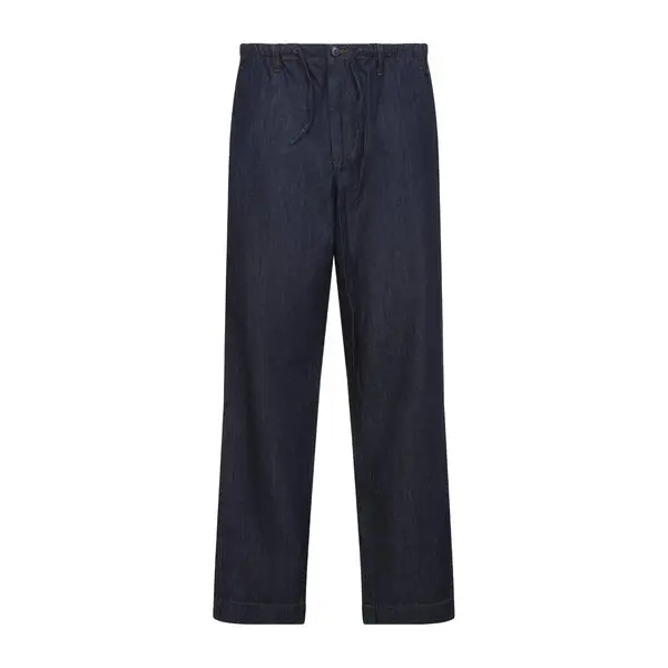 Dries Van Noten Indigo Denim Drawstring Waist Jeans - Blue
