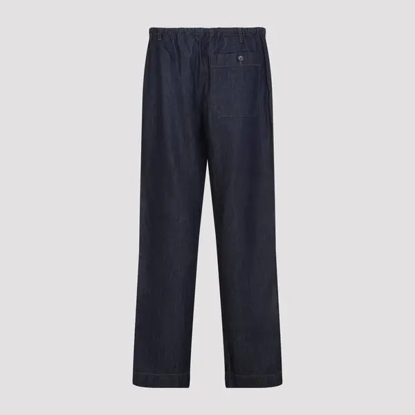 Dries Van Noten Indigo Denim Drawstring Waist Jeans - Blue