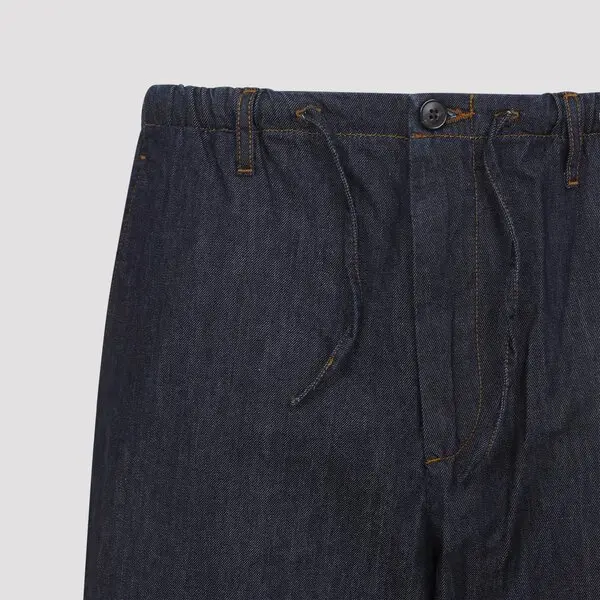 Dries Van Noten Indigo Denim Drawstring Waist Jeans - Blue