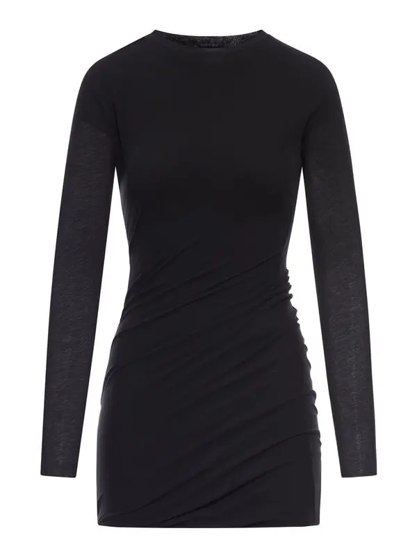 JIL SANDER Double-layered Cotton Mini Dress - Black
