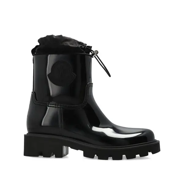 Moncler Ankle Boots With Drawstring Top And Logo Patch