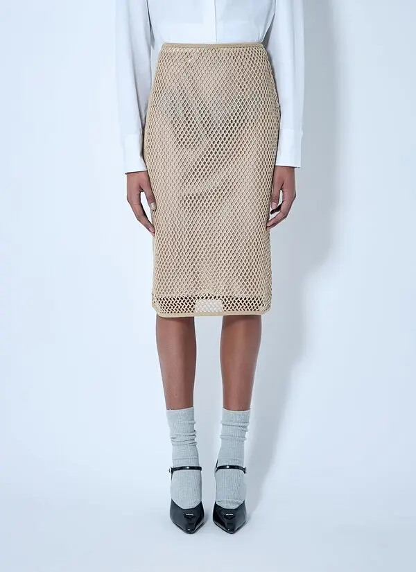 Prada Crochet Midi Skirt - Cream