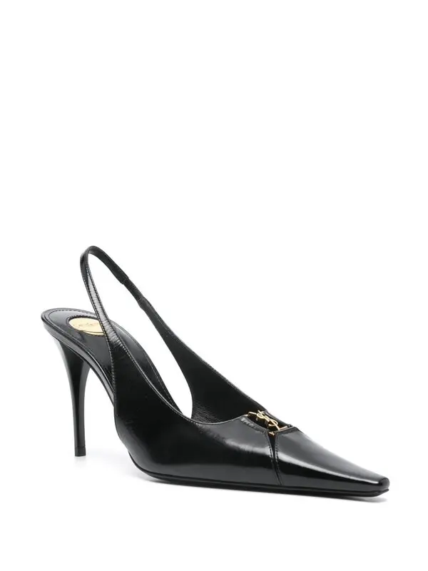 Saint Laurent Babylone Leather Slingback Pumps - Multicolor
