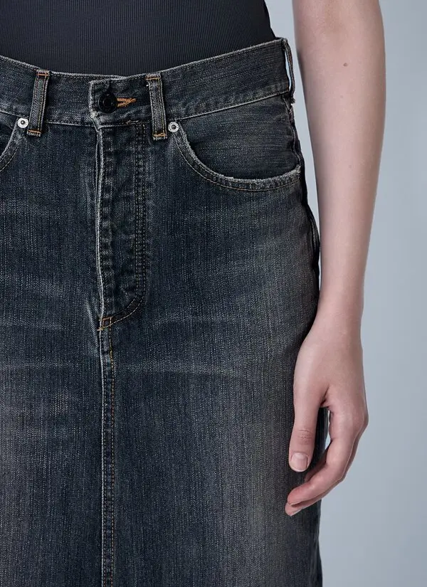 Balenciaga Lace-up Denim Skirt