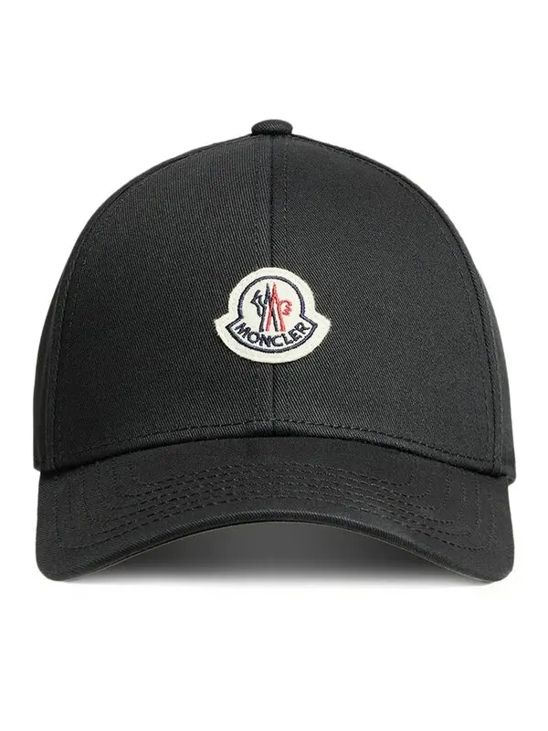 Moncler Cotton Gabardine Baseball Cap - Black