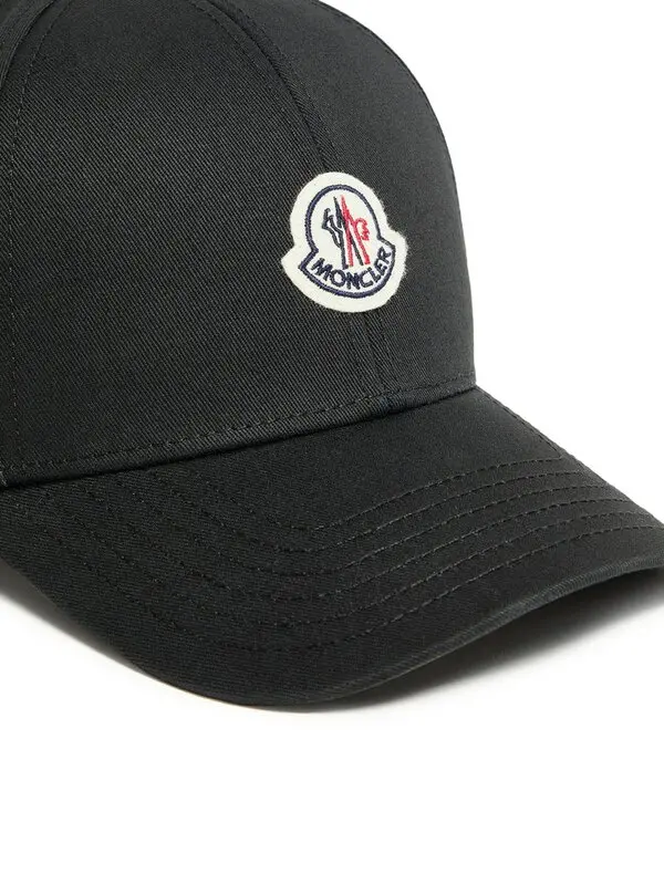 Moncler Cotton Gabardine Baseball Cap - Black