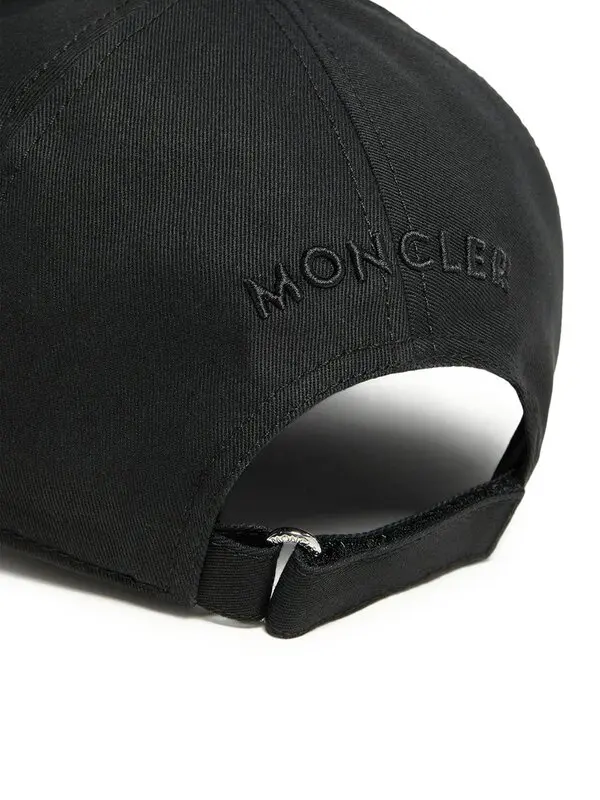 Moncler Cotton Gabardine Baseball Cap - Black