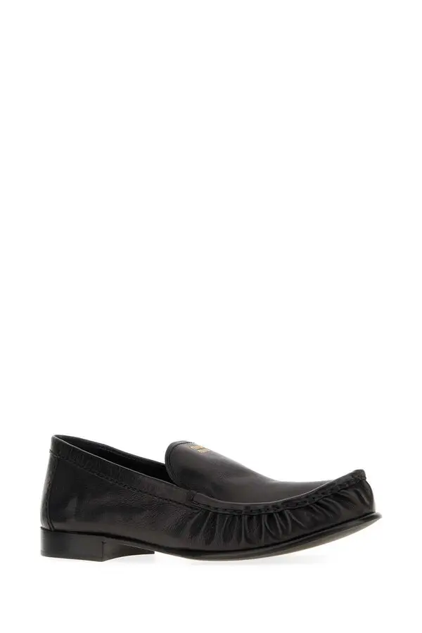 Miu Miu Leather Loafers - Black
