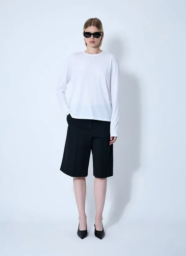 TOTEME Tailored Cotton-linen Blend Shorts