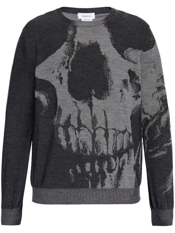 Alexander McQueen Skull Wool Crew Neck Sweater - Multicolor