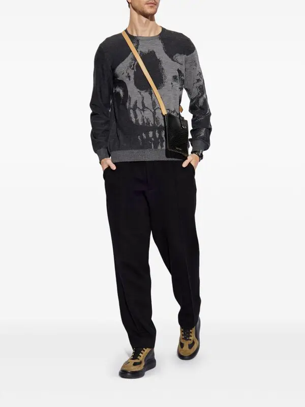 Alexander McQueen Skull Wool Crew Neck Sweater