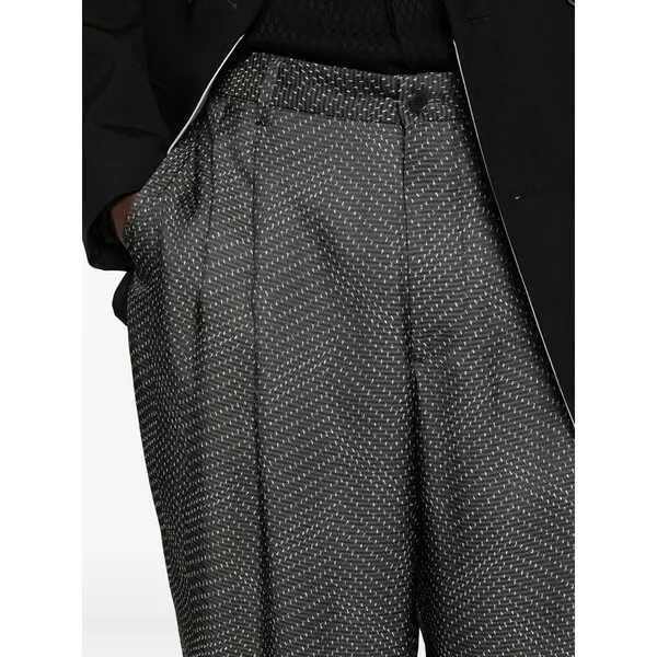 Giorgio Armani All-over Patterned Viscose Trousers - Gray