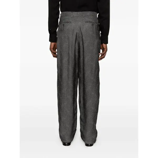 Giorgio Armani All-over Patterned Viscose Trousers - Gray