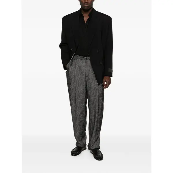 Giorgio Armani All-over Patterned Viscose Trousers - Gray