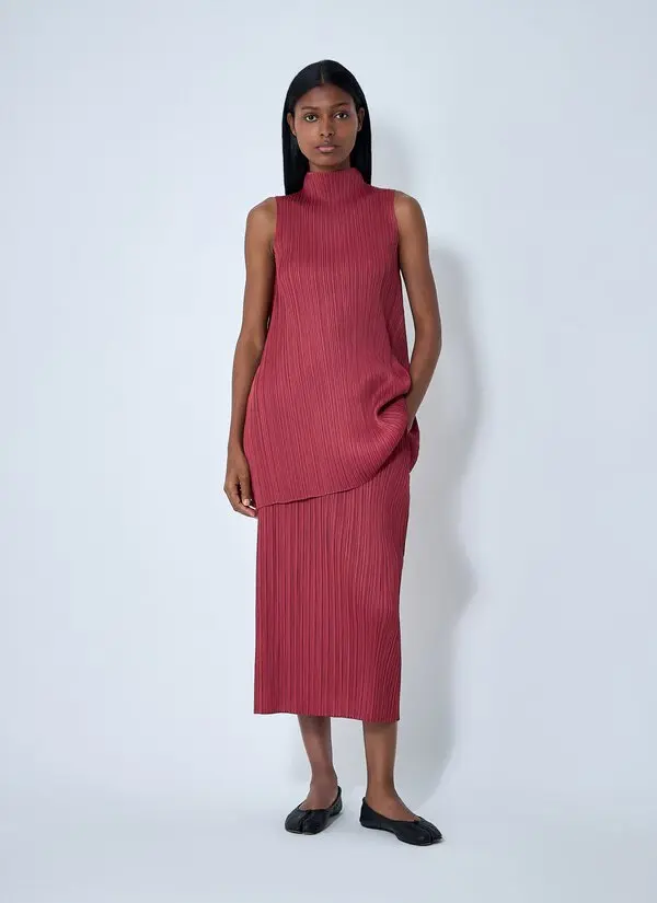 Issey Miyake Midi Pleated Skirt
