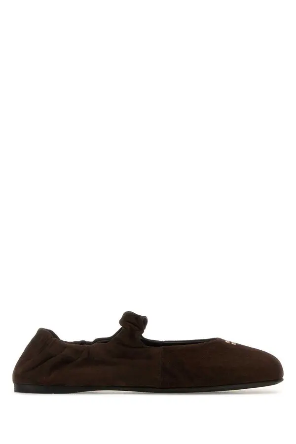 Miu Miu Suede Ballerinas - Brown