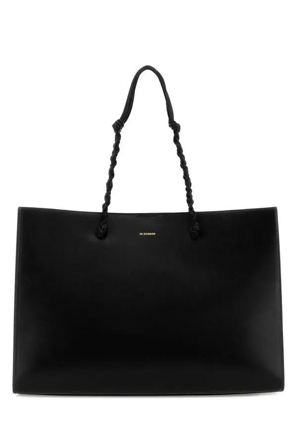 JIL SANDER Leather Tangle Shopping Bag - Black