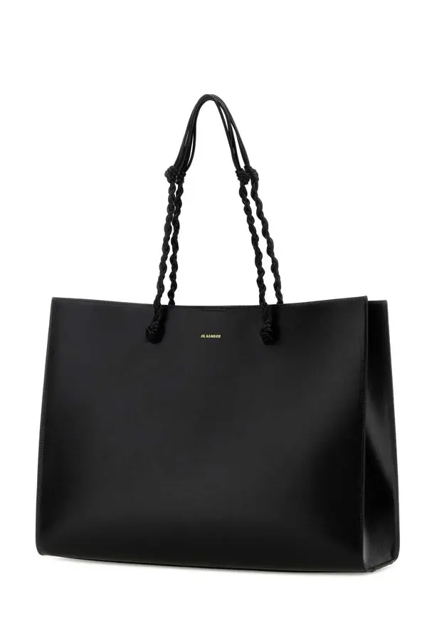 JIL SANDER Leather Tangle Shopping Bag - Black