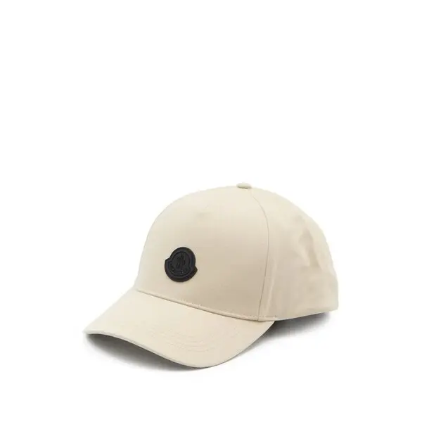 Moncler Baseball Cap With Logo Patch - Cream