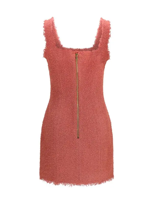 Balmain Short Tweed Dress With Faux Pockets
