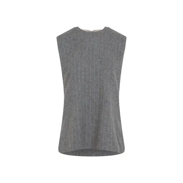 Carven Sleeveless Shift Top - Gray