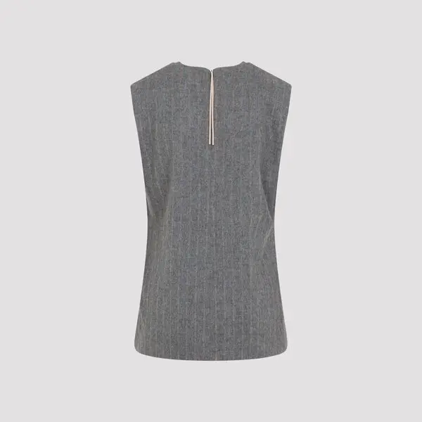 Carven Sleeveless Shift Top - Gray