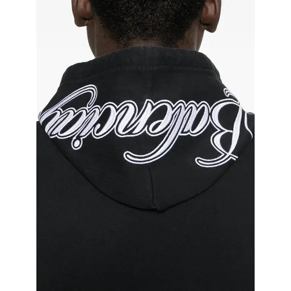 Balenciaga Cotton Drawstring Hoodie - Black