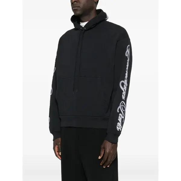 Balenciaga Cotton Drawstring Hoodie - Black