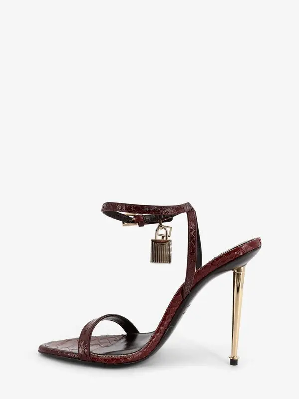 TOM FORD Laminated Leather Padlock Sandals - Multicolor