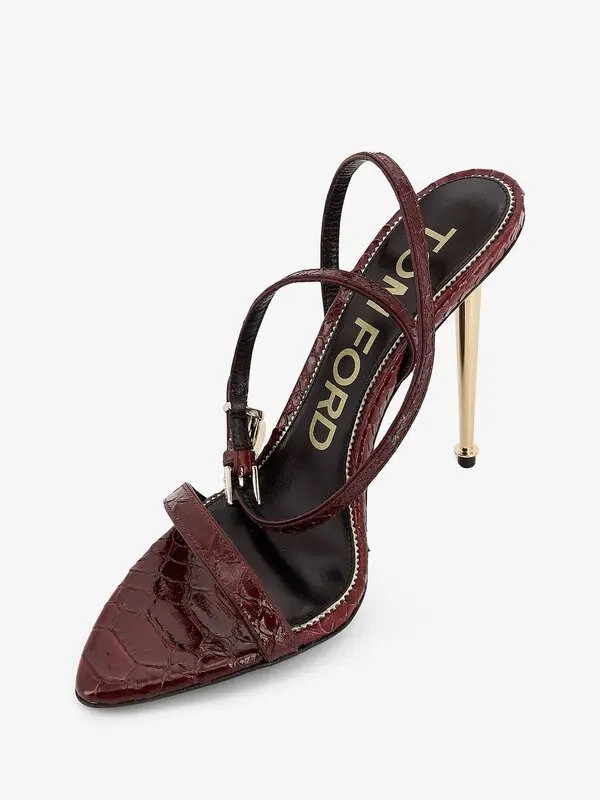 TOM FORD Laminated Leather Padlock Sandals - Multicolor