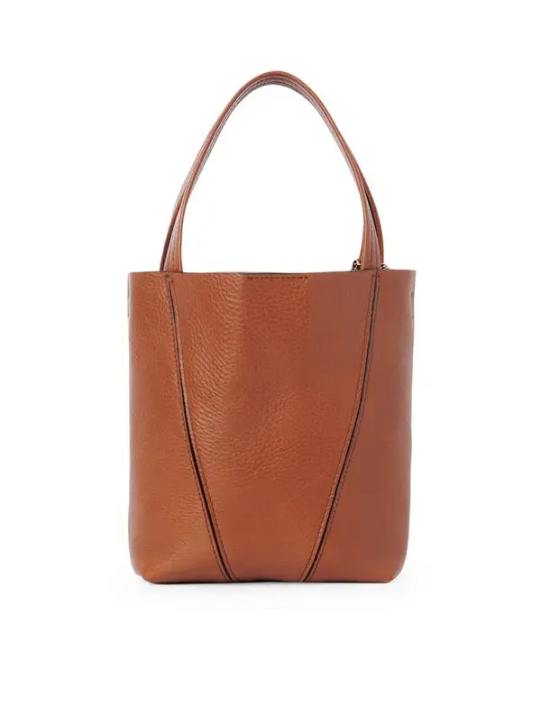 Chloé Spin Small Tote Bag In Grainy Leather - Multicolor