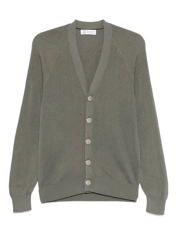 Brunello Cucinelli English Rib Knit Cardigan - Multicolor