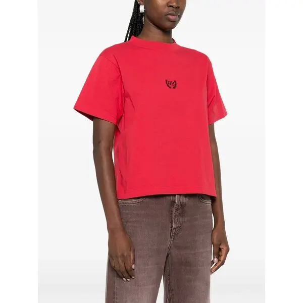 Balenciaga Logo Detail Cotton T-shirt - Red