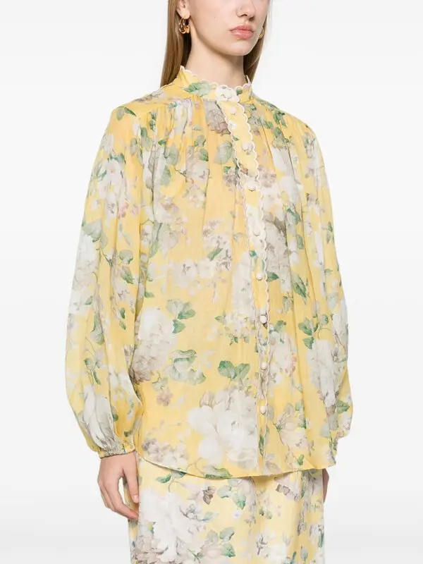 Zimmermann Acacia Printed Ramie Blouse - Multicolor