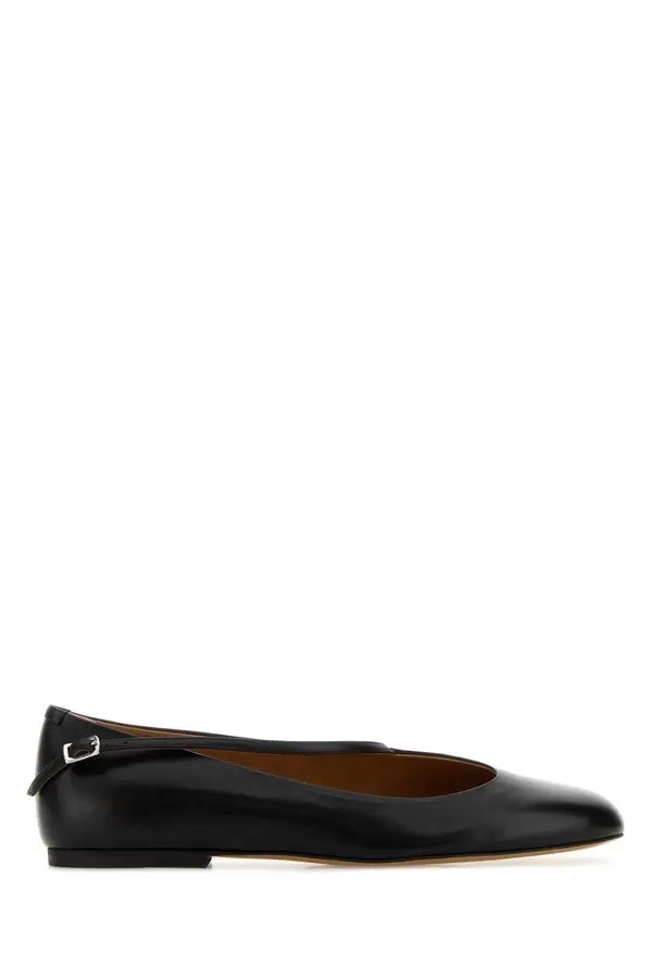 JIL SANDER Leather Elyss Ballerinas - Black
