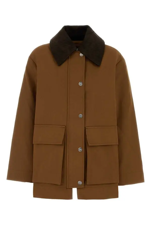 GANNI Biscuit Twill Jacket - Brown
