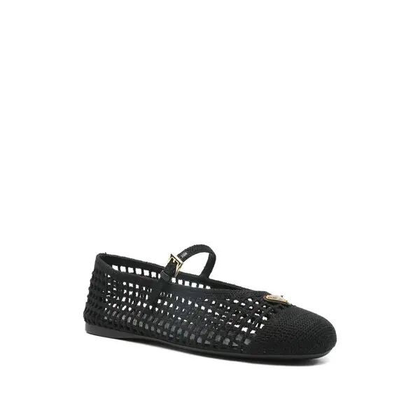 Prada Crochet Ballet Flats - Black